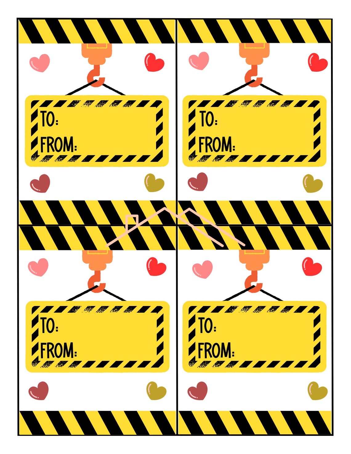 Construction Valentine's Day Cards, Printable Valentines Day Cards ...
