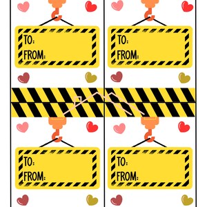 Construction Valentine's Day Cards, Printable Valentines Day Cards ...