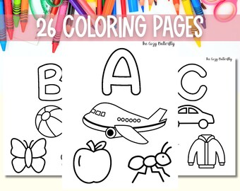 26 Printable Alphabet Coloring Pages for Kids, ABC Coloring, Coloring ...