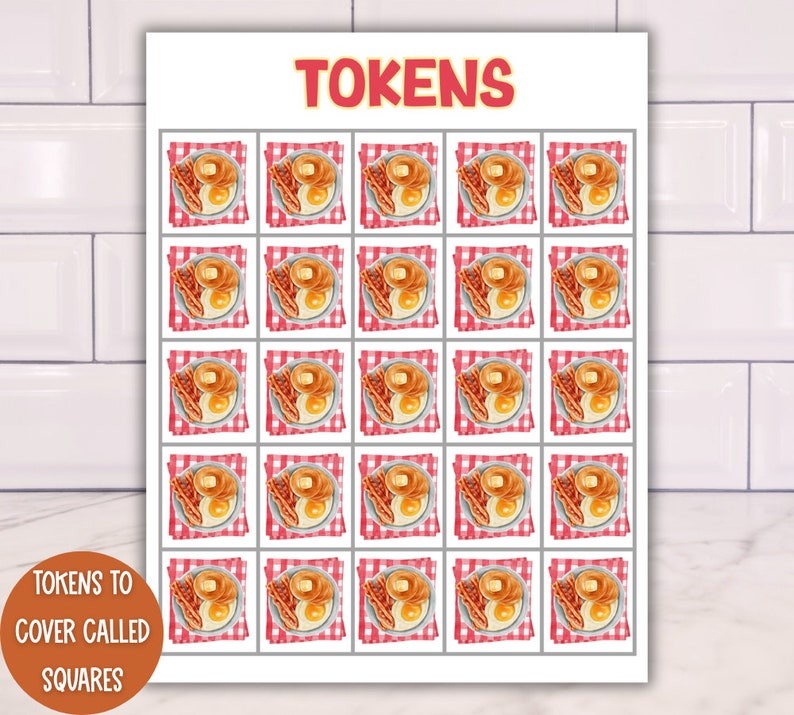 20 Breakfast Bingo Cards Printable Game, Sunday Brunch Bingo, Board ...