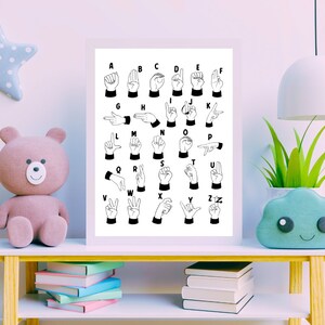 ASL Poster, American Sign Language Alphabet Printable, Sign Language ...