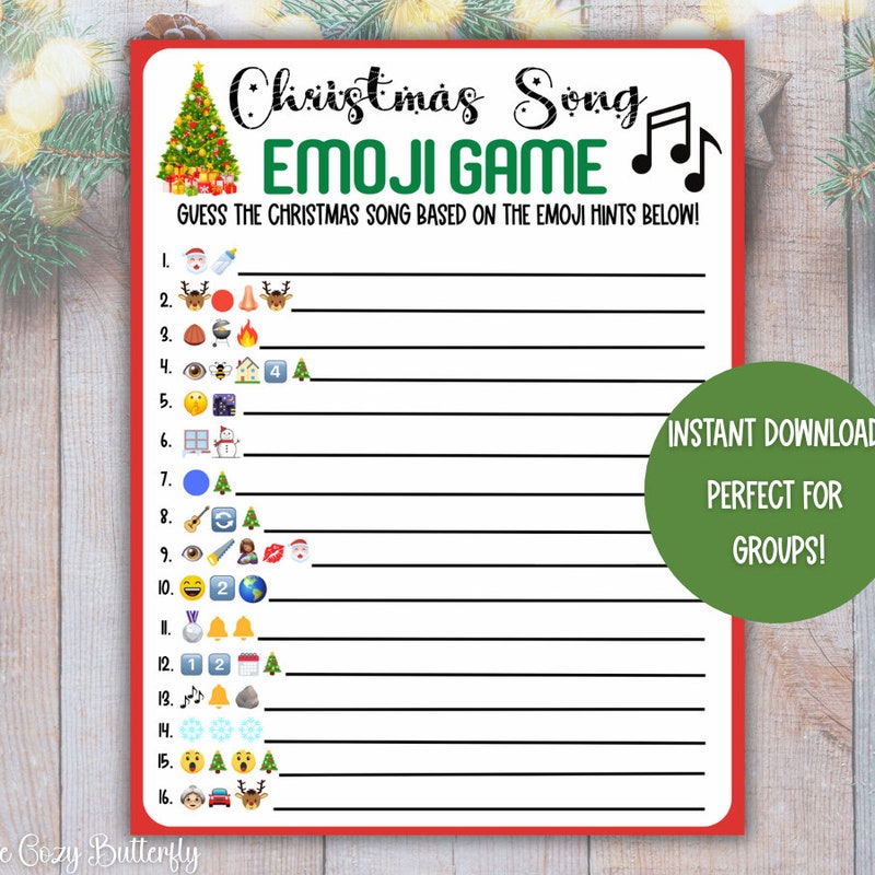 Christmas Song Emoji Game - Etsy