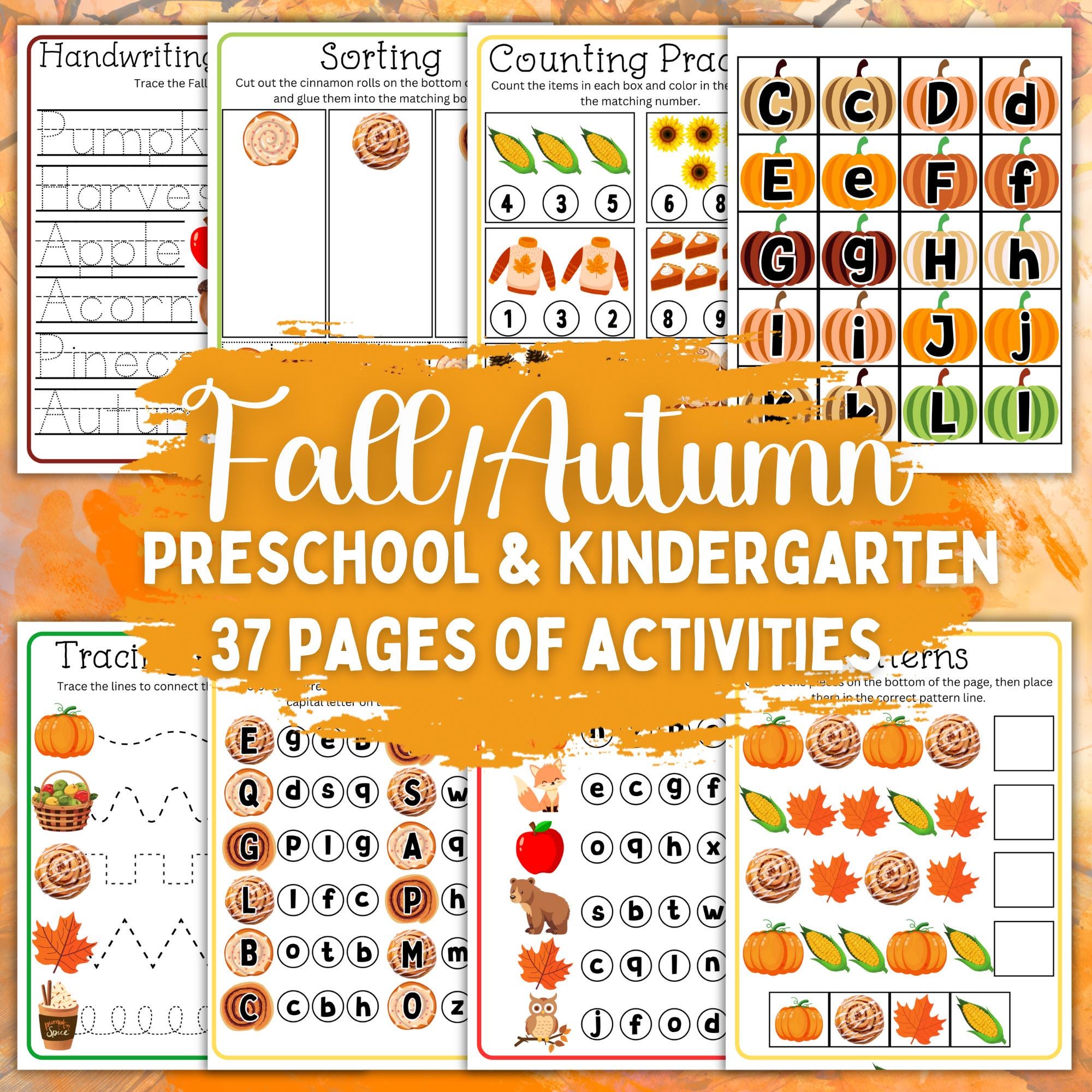 Fall Preschool Bundle: Fun Fall Worksheets/activities for Kids ...