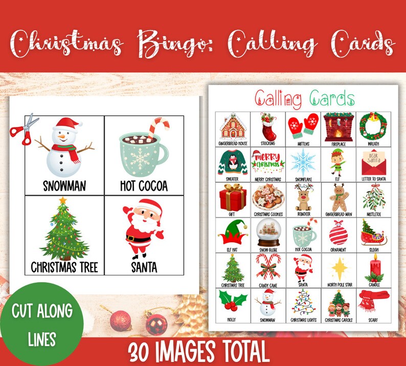 Christmas BINGO Game for Kids and Adults | Christmas Printable Games ...