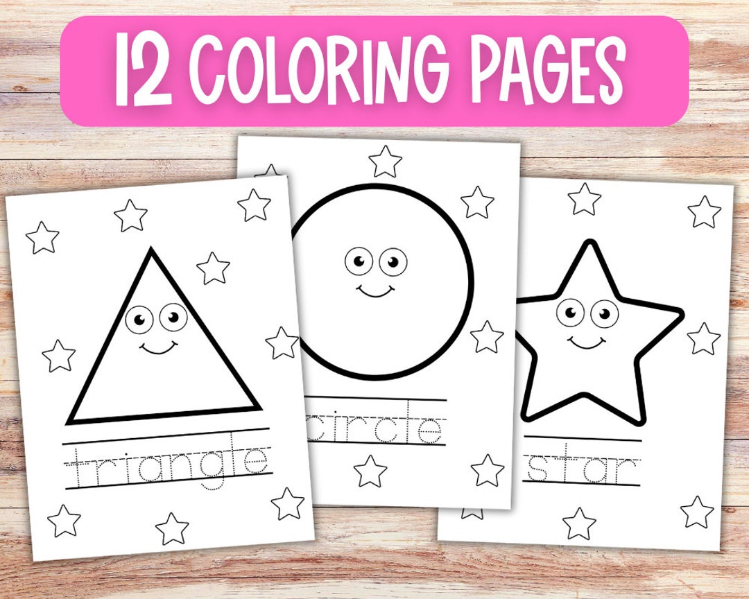 12 Printable Shapes Coloring Pages, Worksheet for Kids, Preschool ...