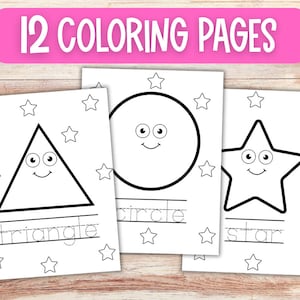 12 Printable Shapes Coloring Pages, Worksheet for Kids, Preschool ...