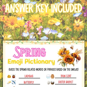 Spring Emoji Pictionary Game Printable Springtime Games Spring ...