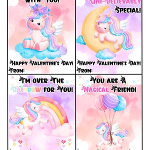 Unicorn Valentine's Day Cards, Printable Valentine's Day Cards ...
