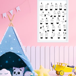 ASL Poster, American Sign Language Alphabet Printable, Sign Language ...