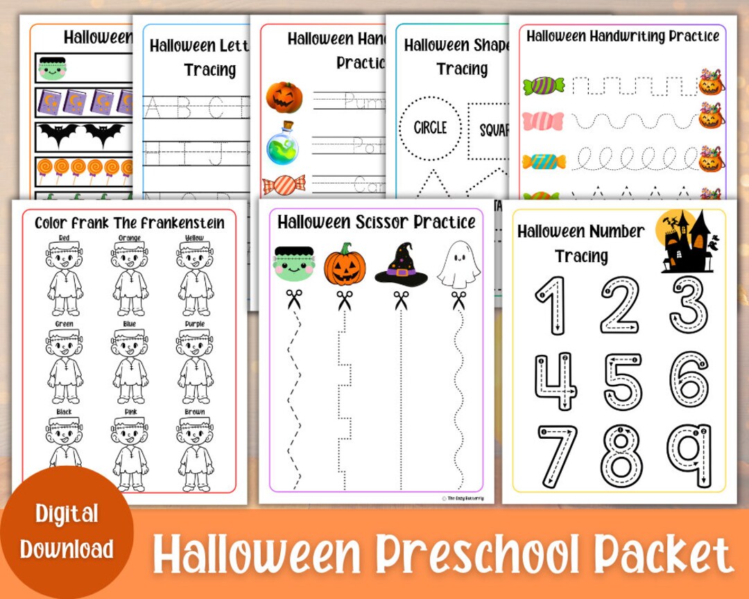 Halloween Preschool Packet, Halloween Preschool Printable, Homeschool ...