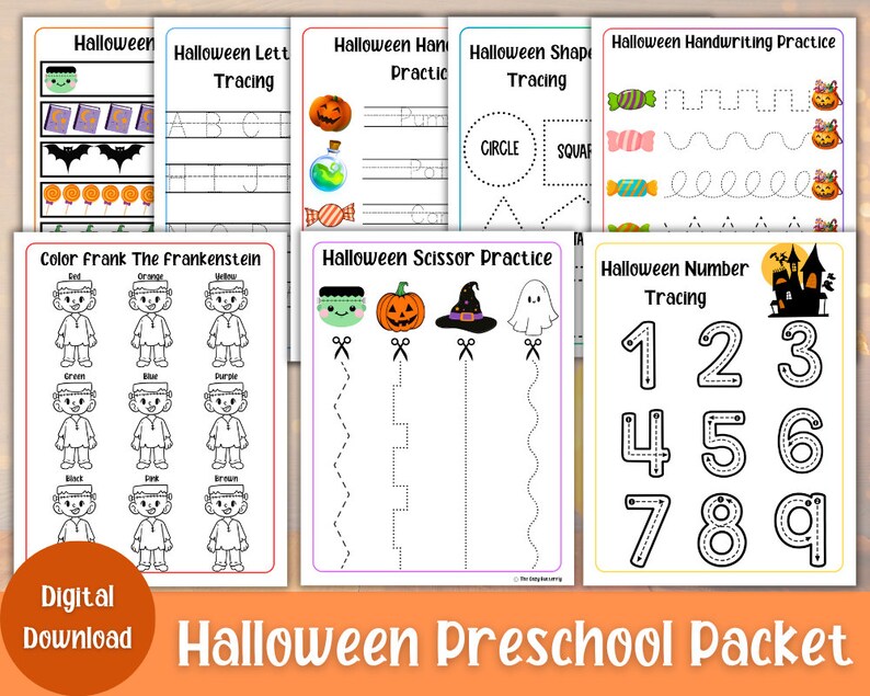 Halloween Preschool Packet, Halloween Preschool Printable, Homeschool ...