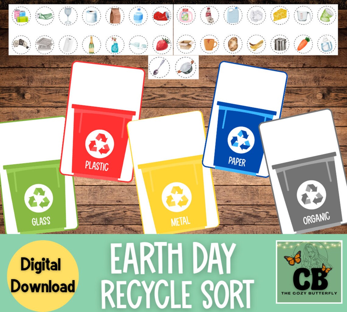 Earth Day Recycle Sort, Preschool Worksheet, Preschool Printable ...
