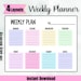 Weekly Planner Printable Digital Weekly Planner PDF Weekly - Etsy