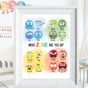 Zones of Regulation Poster, Feelings Poster, Emotions Chart, Calm ...