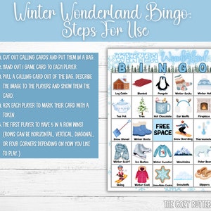 Printable Winter Bingo, 20 Winter Bingo Cards, Winter Activity for Kids ...