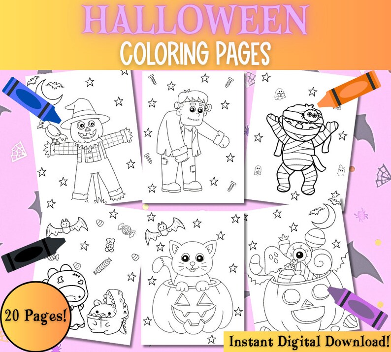 20 Halloween Printable Coloring Pages, Kids Halloween Printable ...