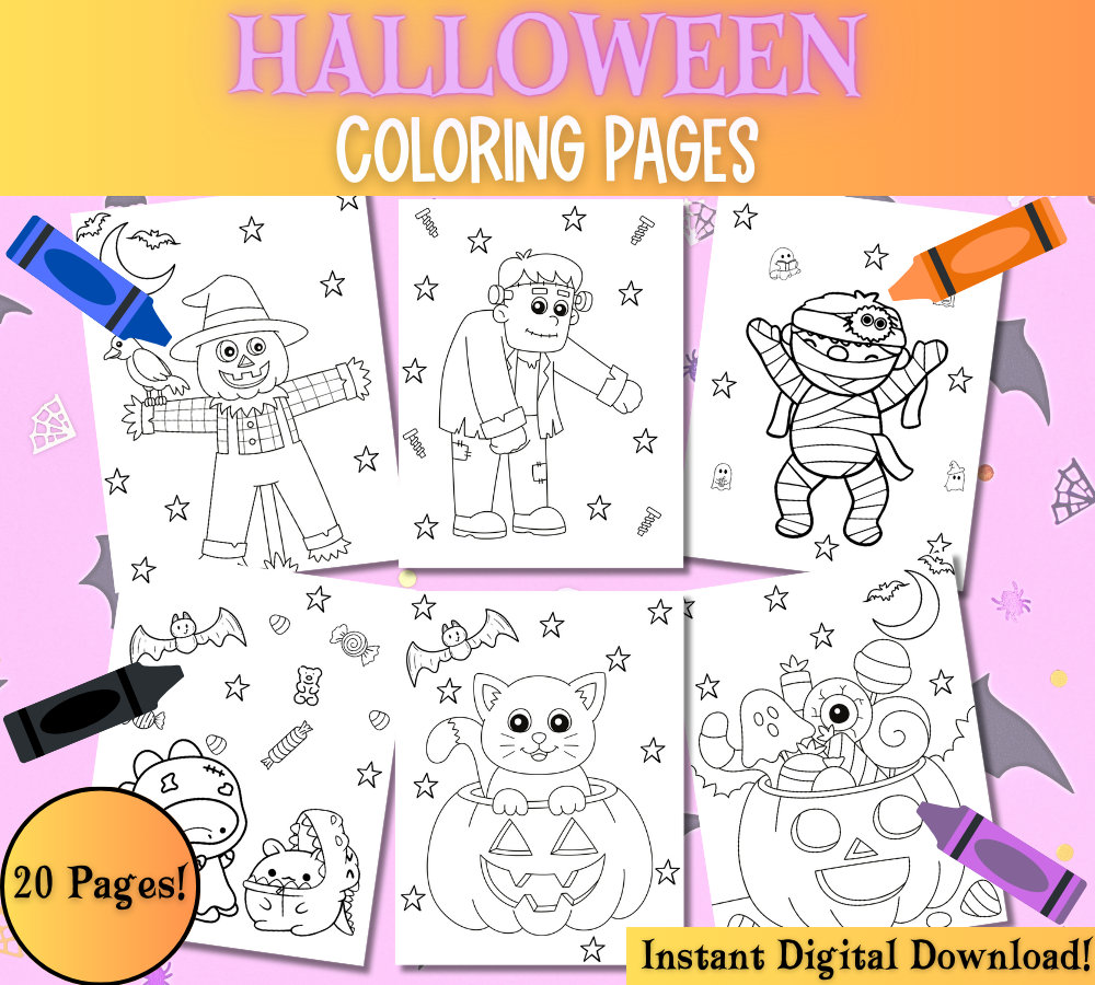 20 Halloween Printable Coloring Pages, Kids Halloween Printable ...