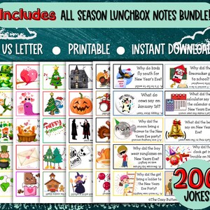 Lunch Box Jokes for Kids, Printable Lunch Notes, Lunchbox Joke Cards ...