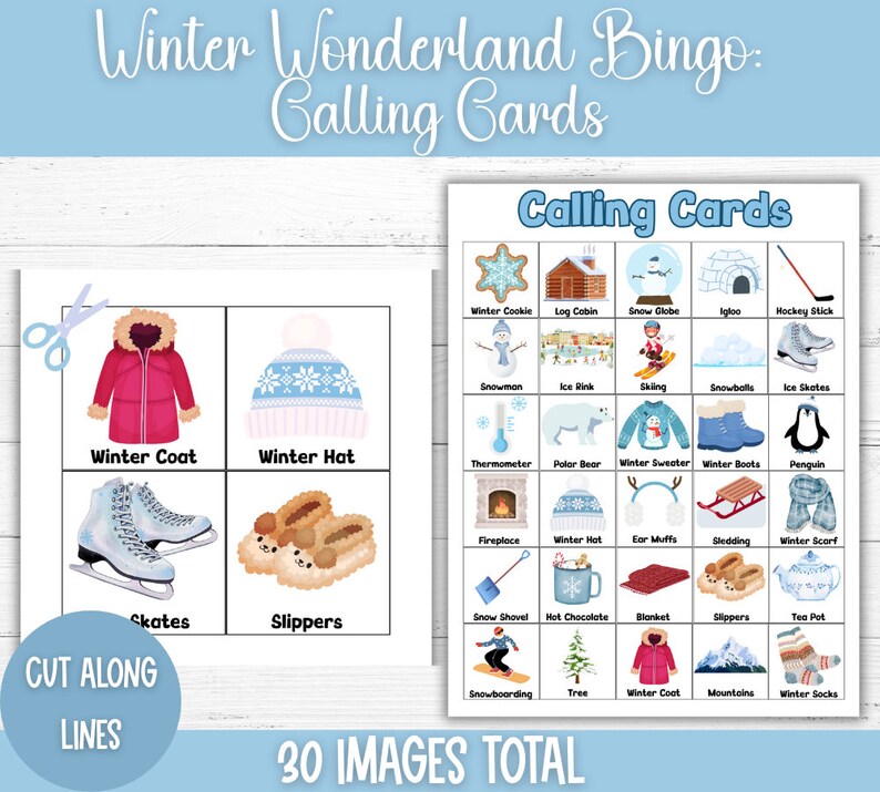 Printable Winter Bingo, 20 Winter Bingo Cards, Winter Activity for Kids ...