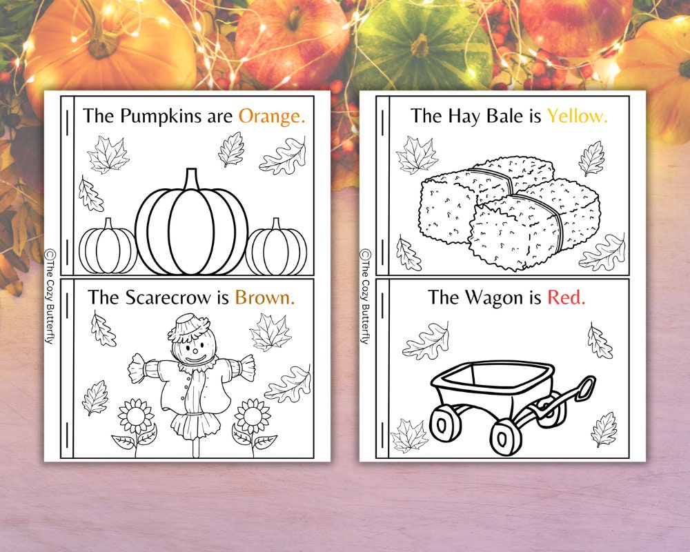 Fall Colors Book for Kids, Coloring Book, Coloring Pages, Fall Colors ...