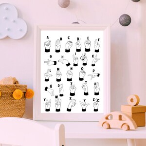 ASL Poster, American Sign Language Alphabet Printable, Sign Language ...
