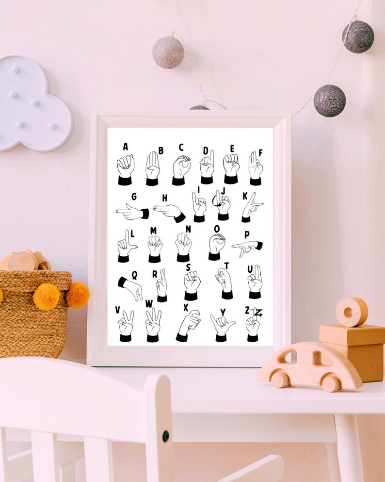 ASL Poster, American Sign Language Alphabet Printable, Sign Language ...