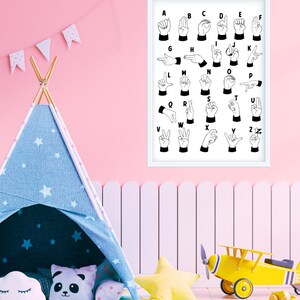 ASL Poster, American Sign Language Alphabet Printable, Sign Language ...