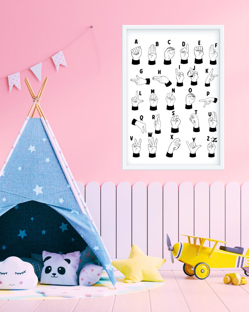 ASL Poster, American Sign Language Alphabet Printable, Sign Language ...
