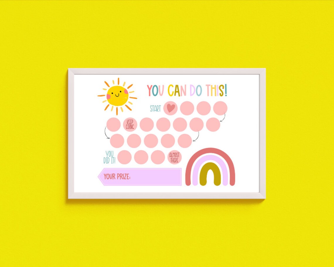 Printable Reward Chart, Behavior Chart, Sticker Chart, Colorful Reward ...