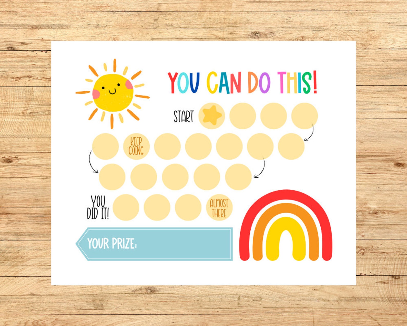 Printable Reward Chart, Behavior Chart, Sticker Chart, Colorful Reward ...