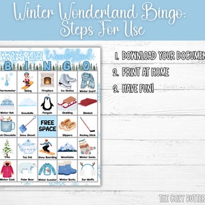 Printable Winter Bingo, 20 Winter Bingo Cards, Winter Activity for Kids ...