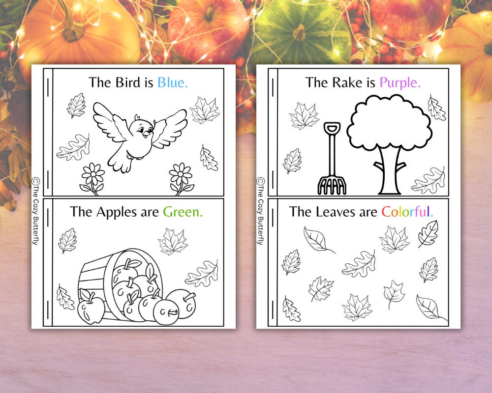 Fall Colors Book for Kids, Coloring Book, Coloring Pages, Fall Colors ...