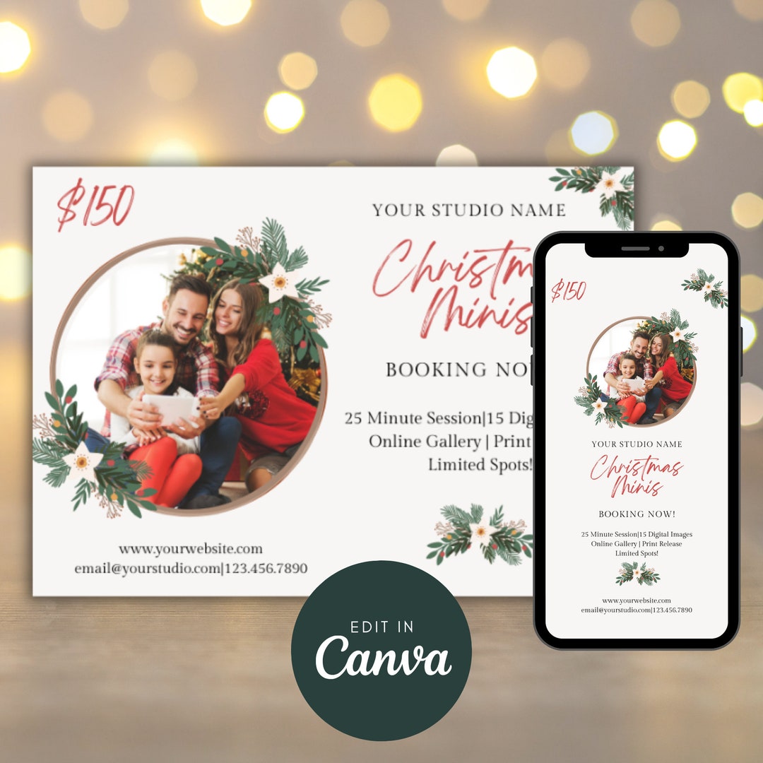 Christmas Mini Session Template, Instagram Template, Holiday Mini ...