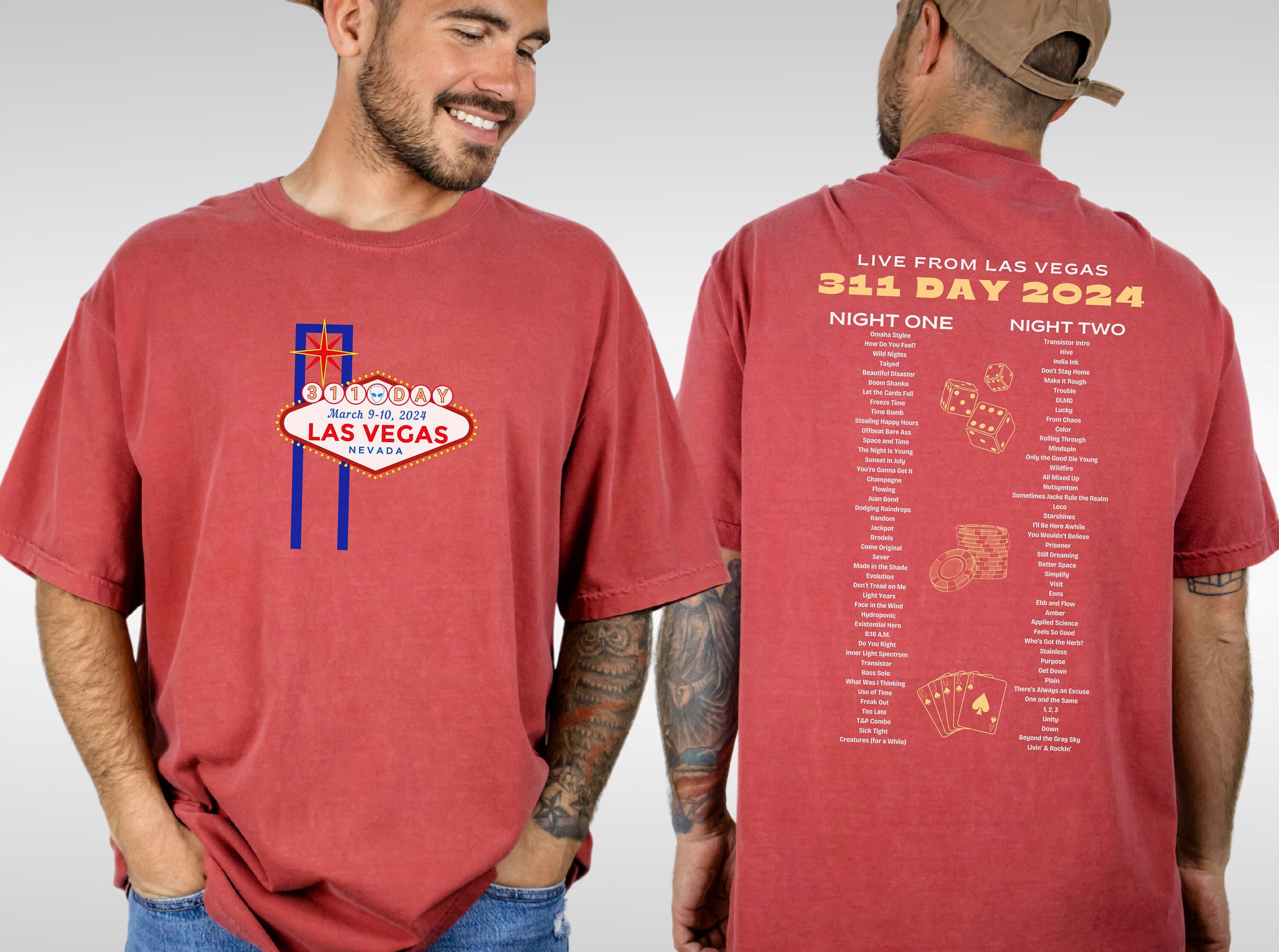 311 Day 2024 Vegas Setlist Comfort Colors T-shirt, 311 Band Graphic Tee ...