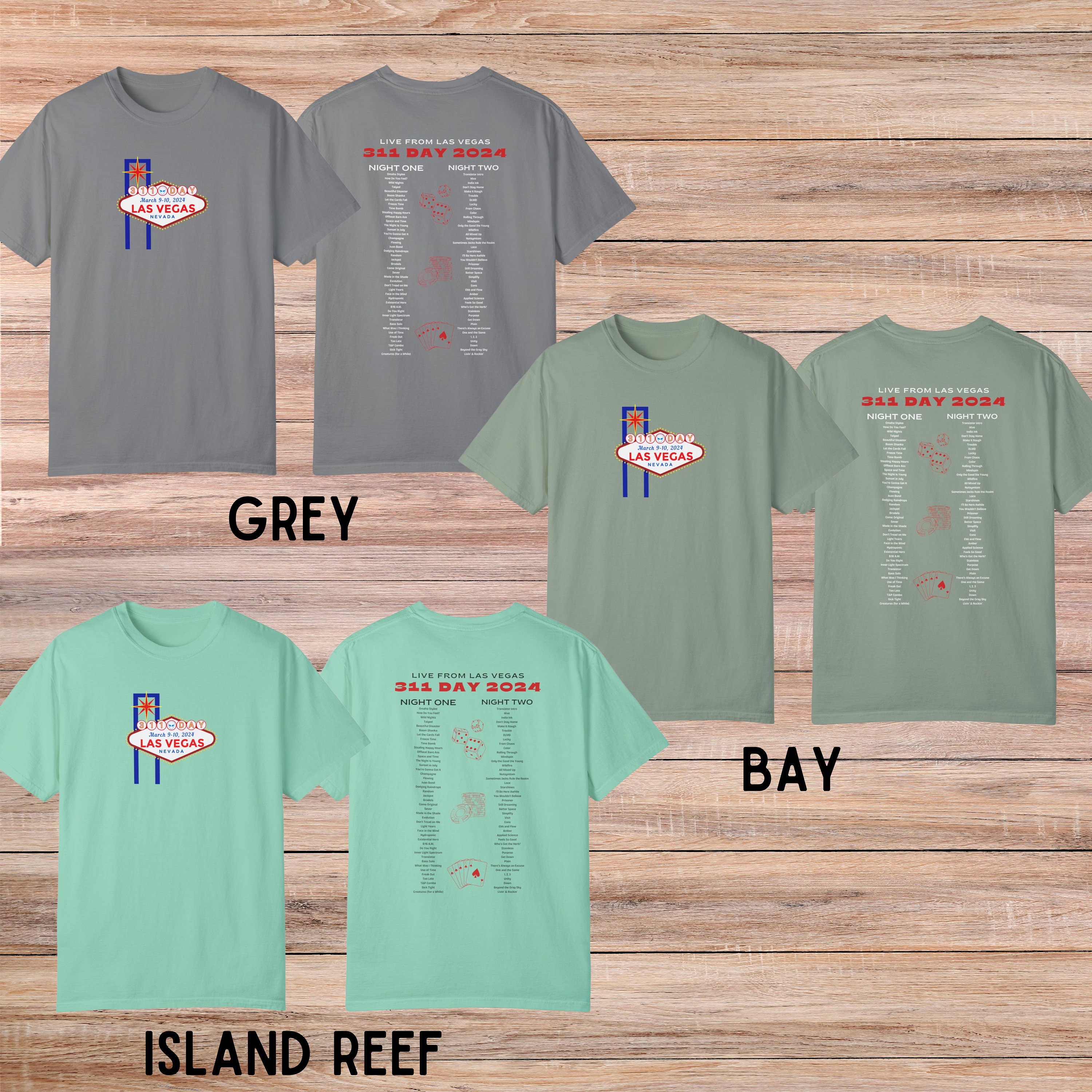 311 Day 2024 Vegas Setlist Comfort Colors T-shirt, 311 Band Graphic Tee ...