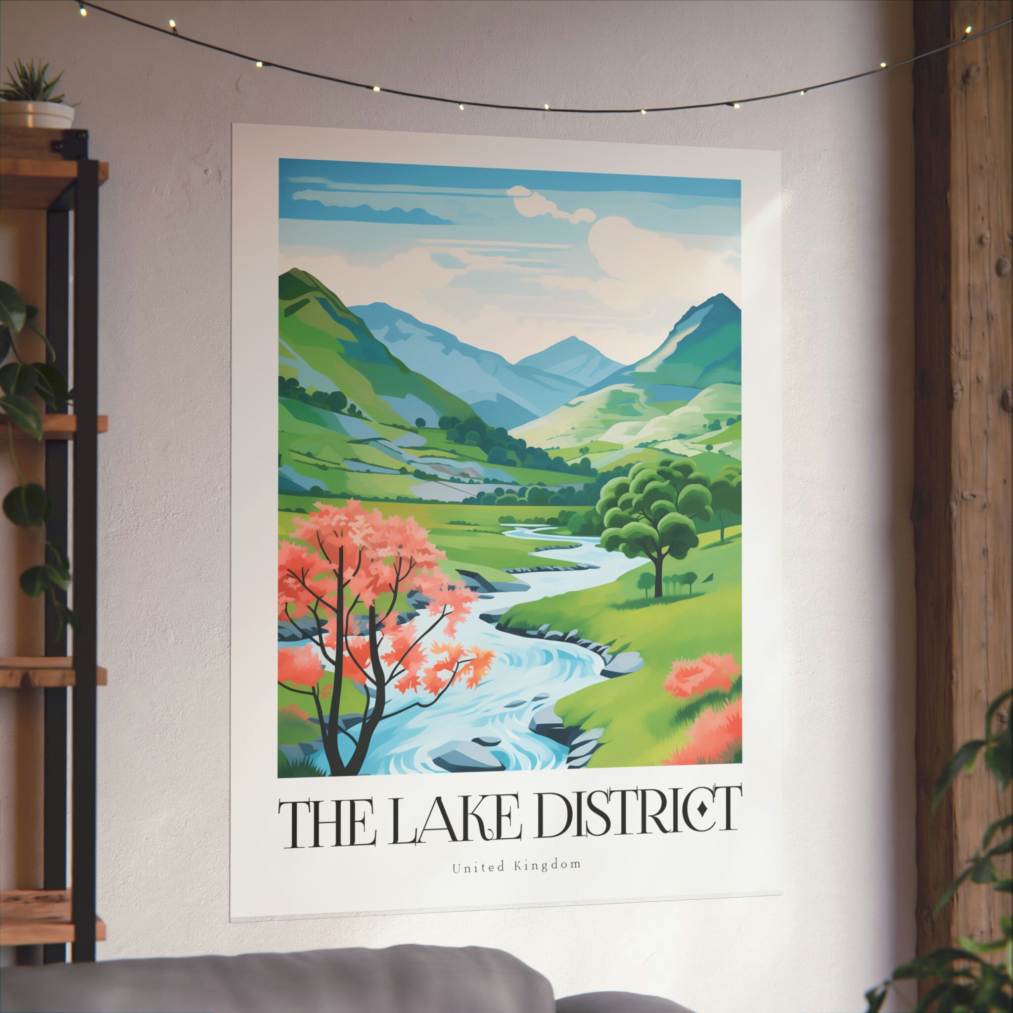 Lake District Travel Poster, Lake District Poster, Lake District Gift ...