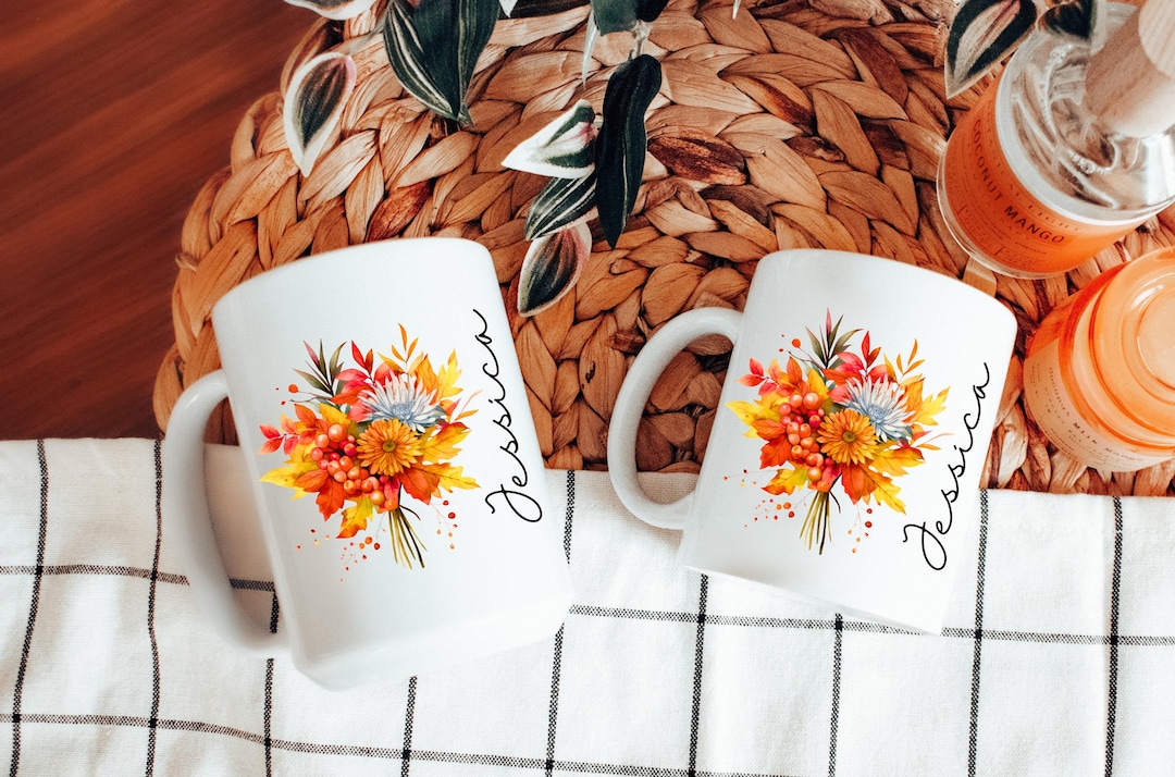 Personalized Fall Coffee Mug With Name Cute Cozy Season Gift Womens Mug ...