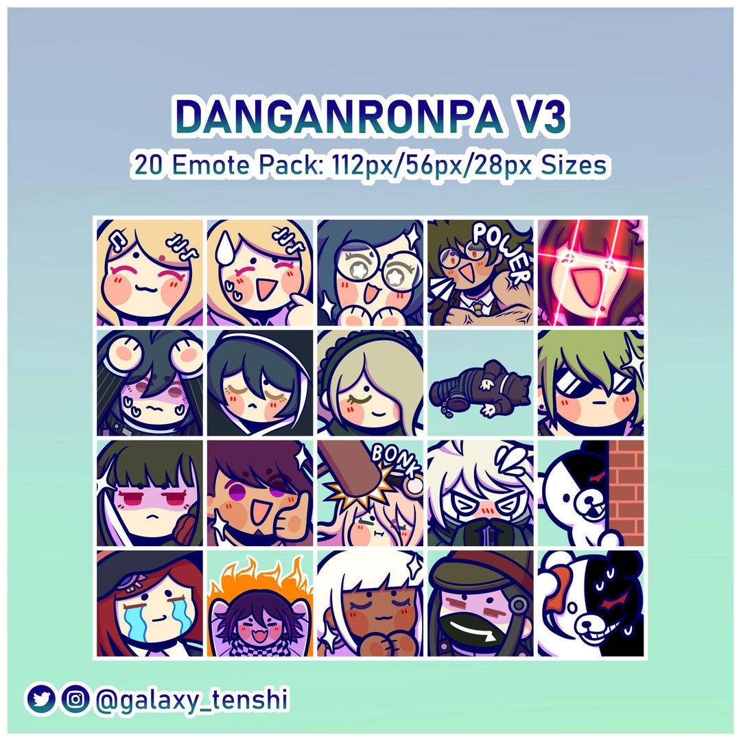 20 Emote Pack || Danganronpa V3 - Etsy