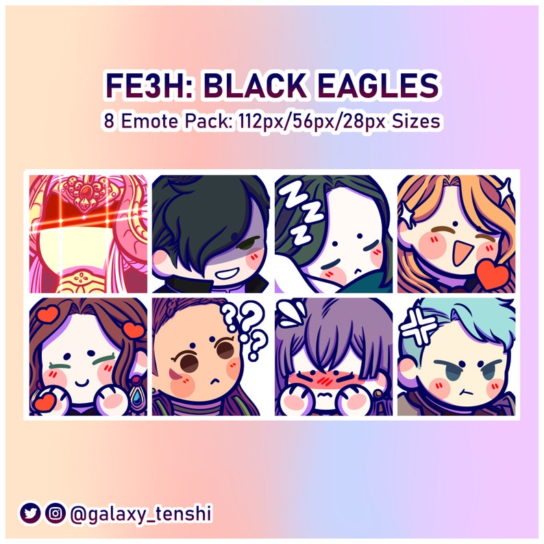 8 Emote Pack || FE3H Black Eagles - Etsy