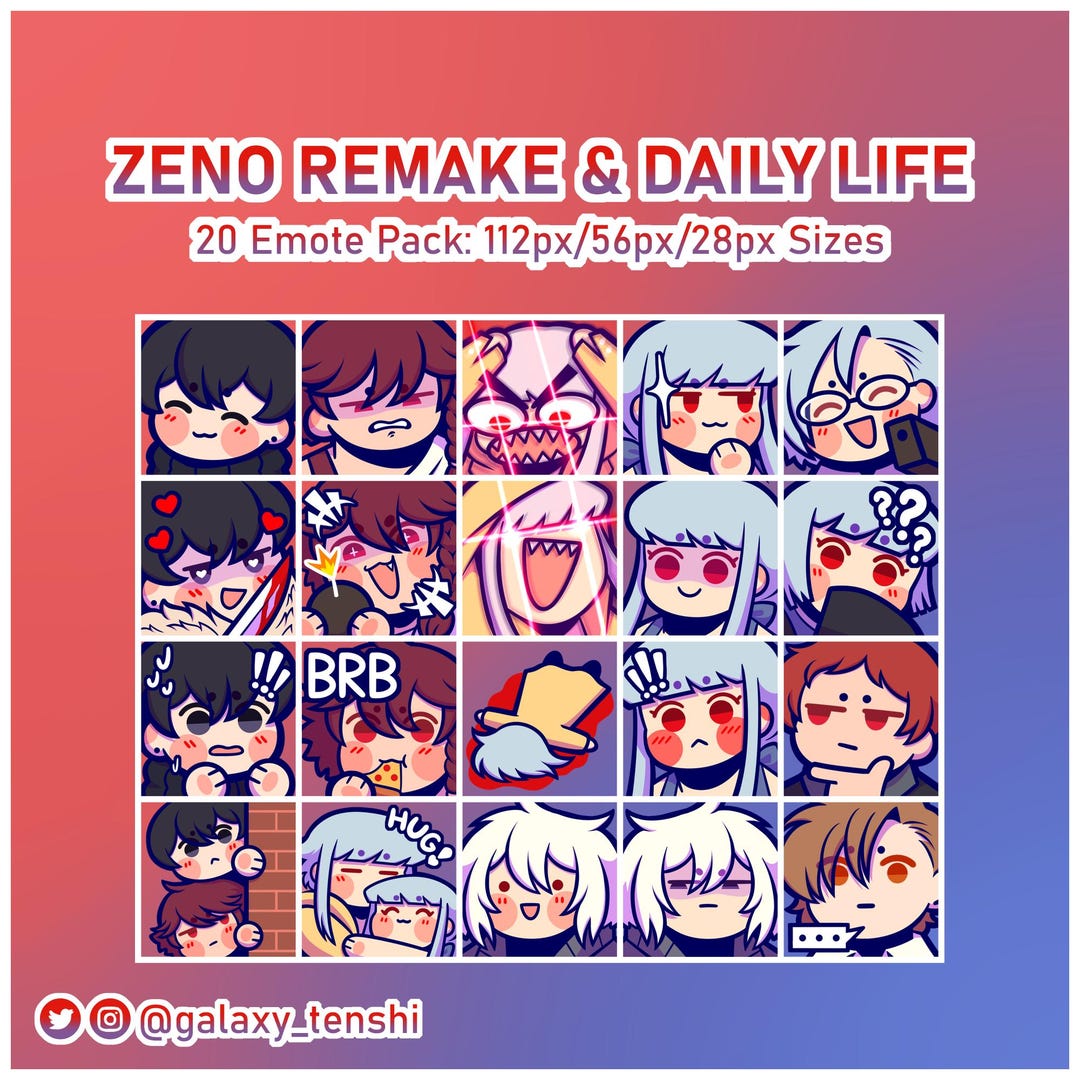 20 Emote Pack || ZENO Remake & ZENO Daily Life - Etsy