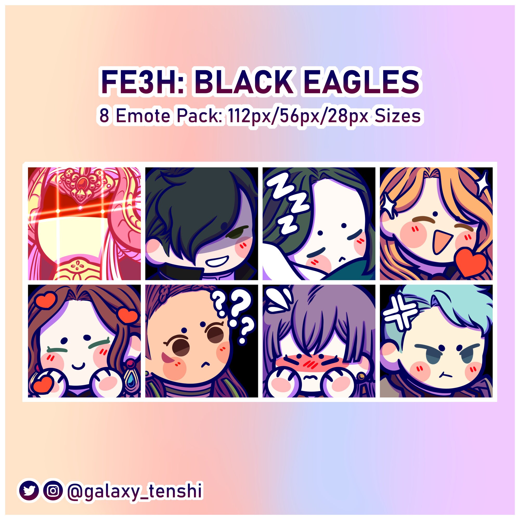 8 Emote Pack || FE3H Black Eagles - Etsy