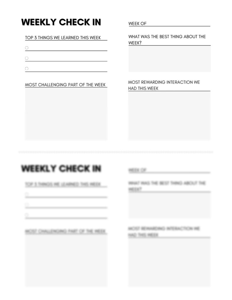 Homeschool Weekly Check in Journal - Etsy