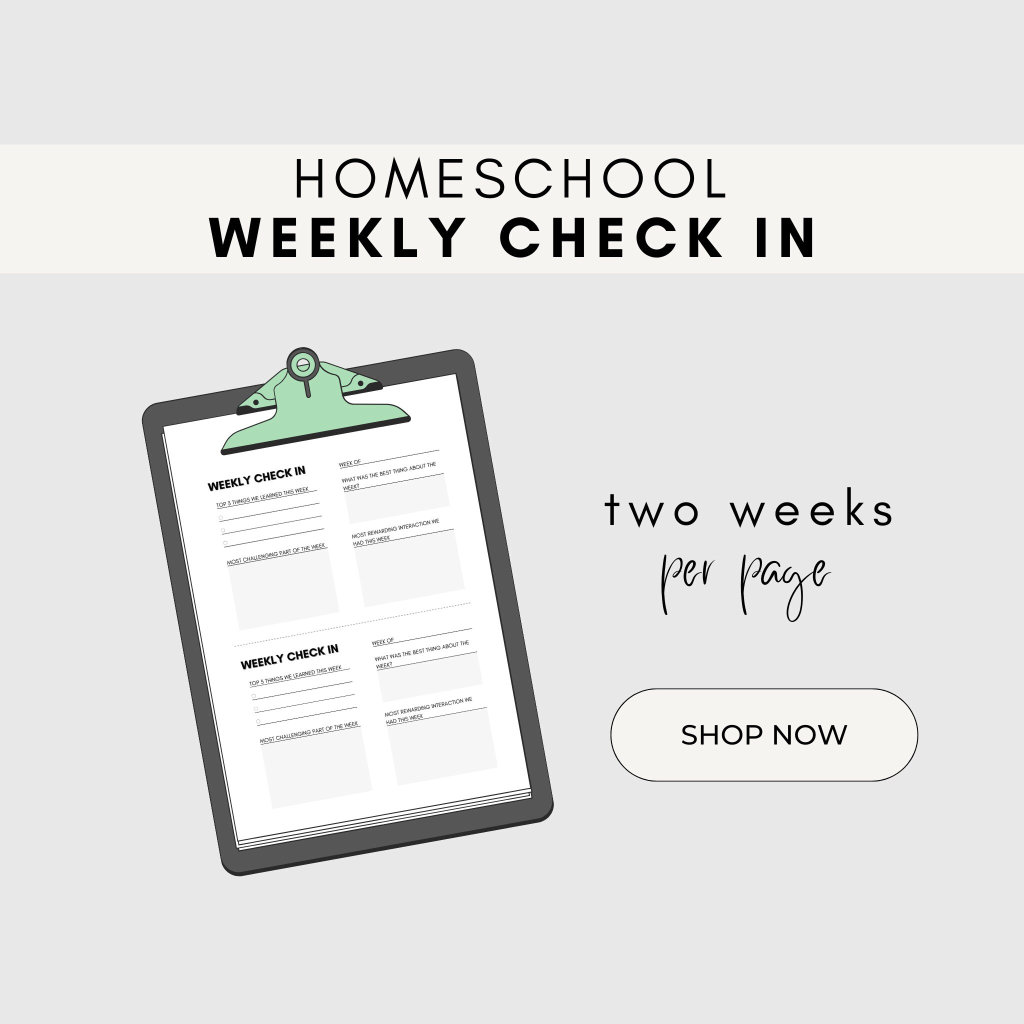 Homeschool Weekly Check in Journal - Etsy