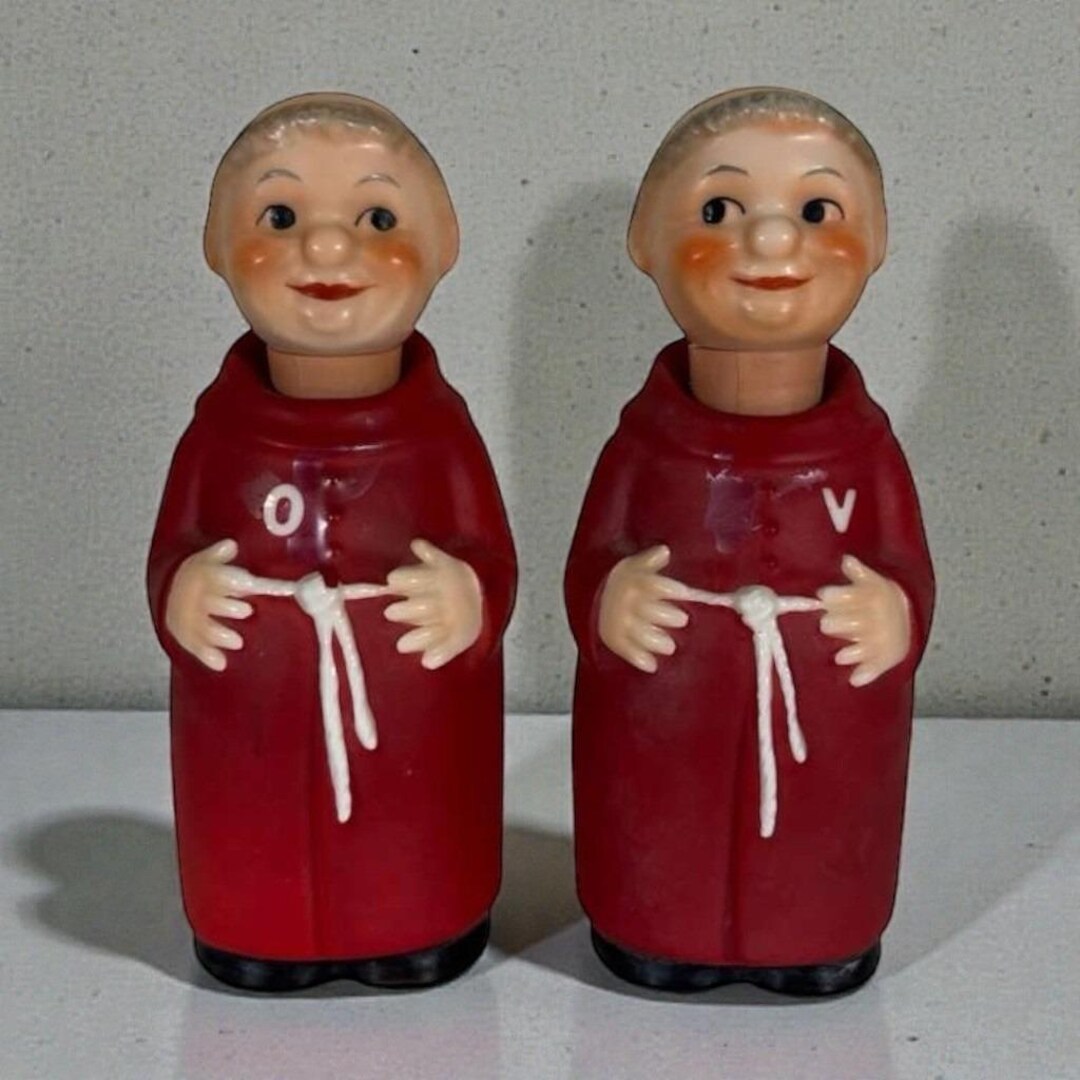 Vintage Goebel Hummel Red Friar Tuck Monks Oil and Vinegar Cruets ...