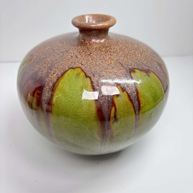 Mcm Drip Glaze Tall Vases - Etsy