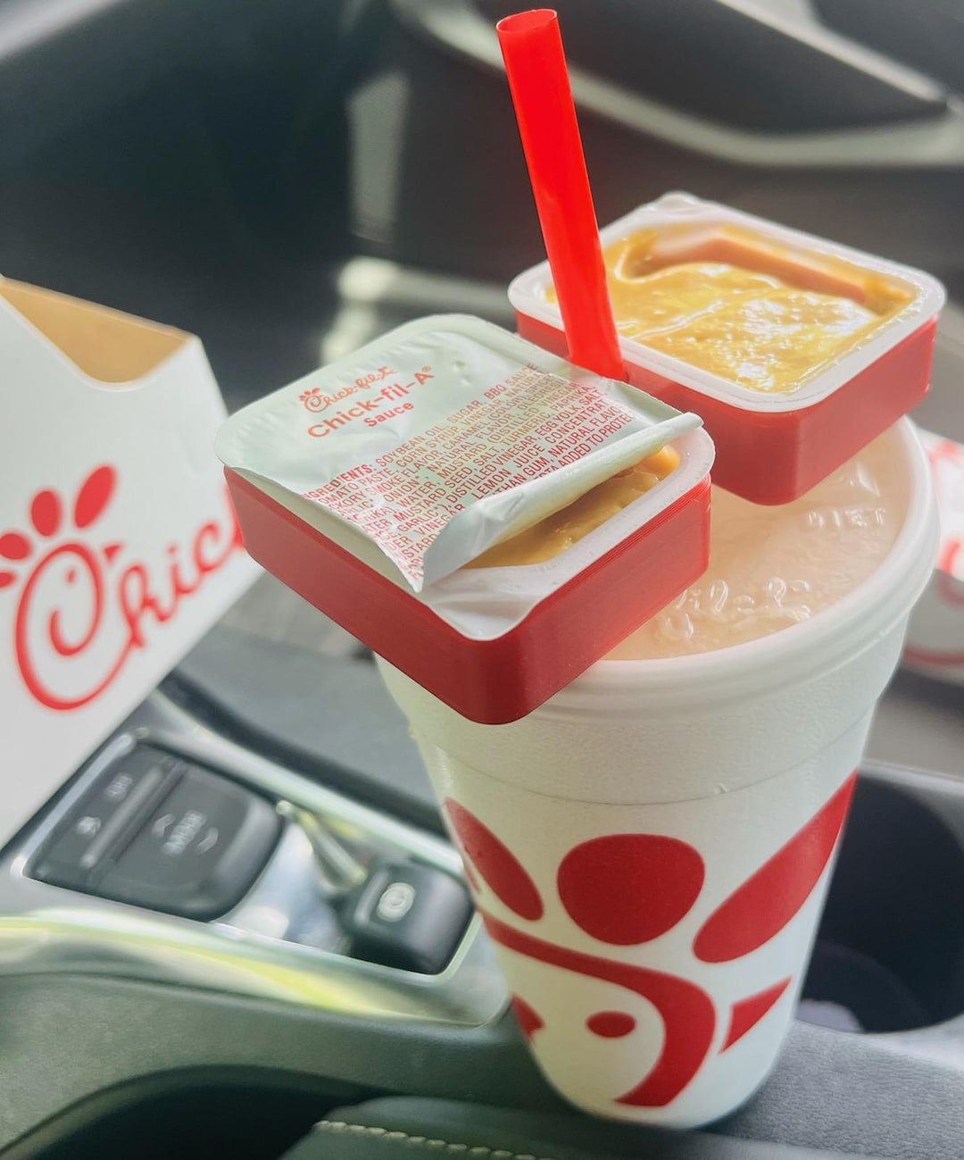 3D Printed Fast Food Condiment Holder: Cup & Straw Attachment - Etsy