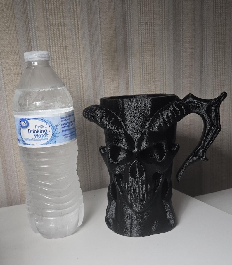 3D Printed Longhorn Demon Skull Can Holder, Gothic Drinkware - Etsy