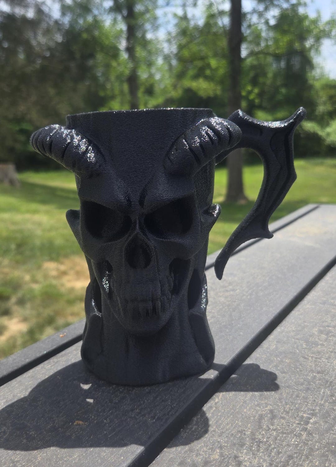 3D Printed Longhorn Demon Skull Can Holder, Gothic Drinkware - Etsy