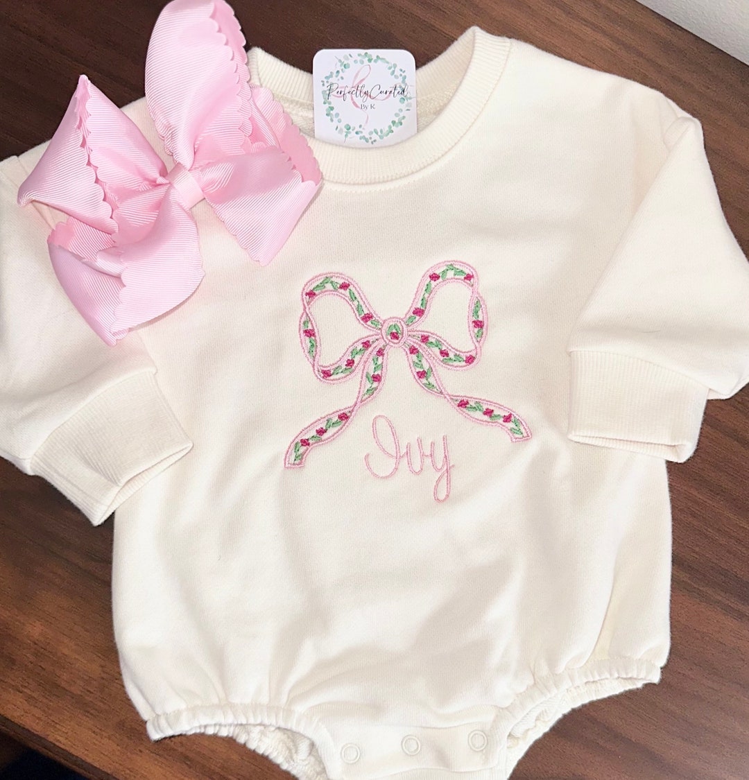 Girls Custom Bow Sweatshirt Monogram for Girls Birthday Gift Toddler ...