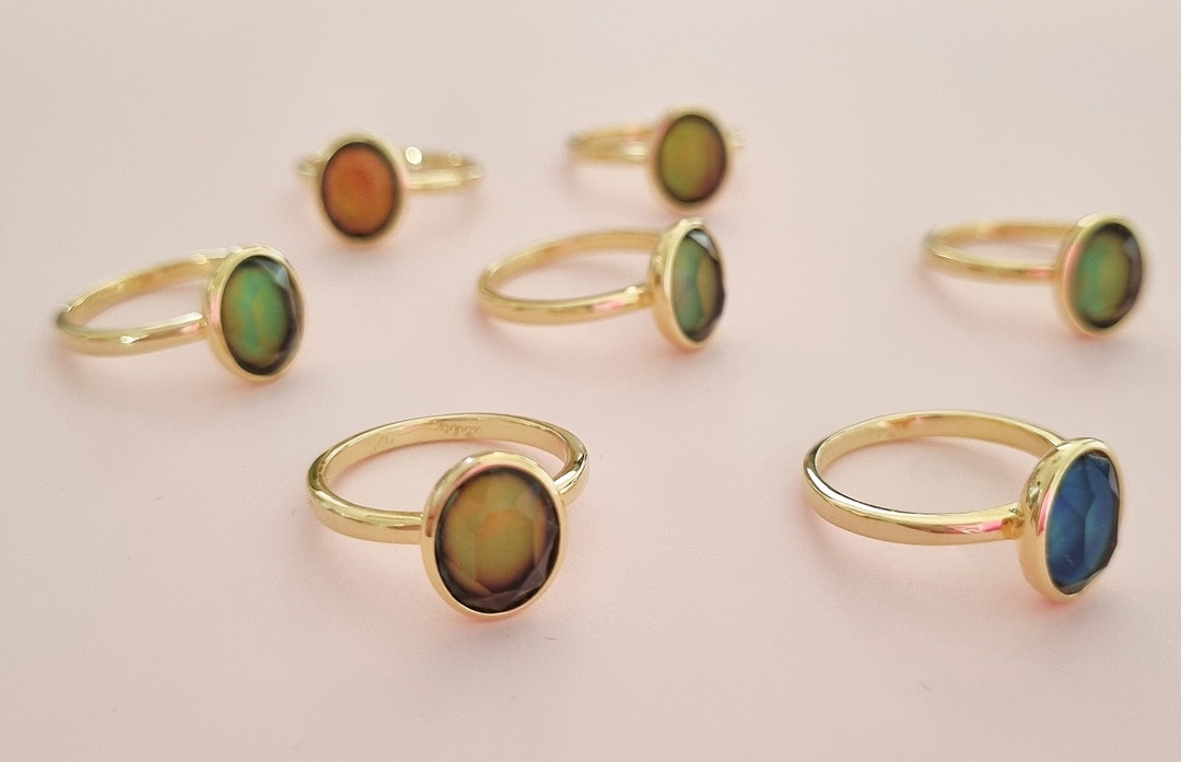 925 Sterling Silver MOOD RING Temperature Changing Stone - Etsy